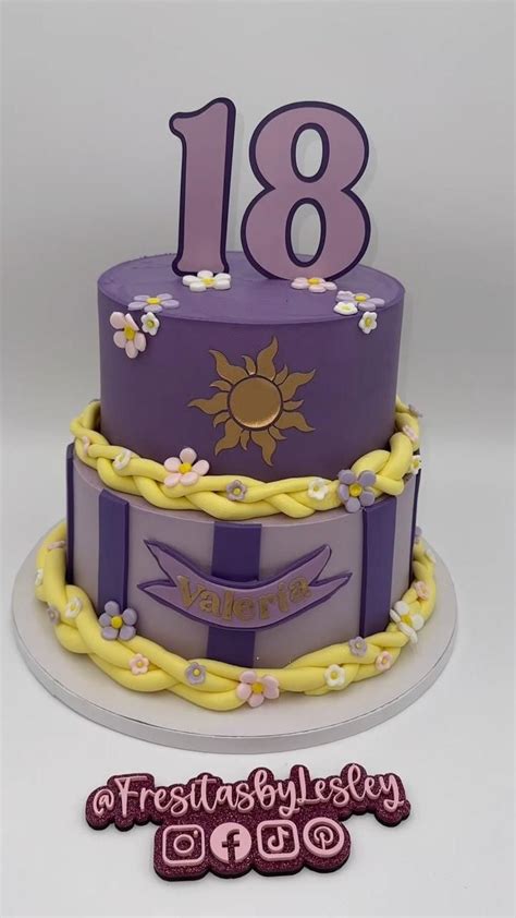 Custom Cakes Sweets And Floral 🍰🍓🌹 On Instagram Tangled Cake 💜☀️ I