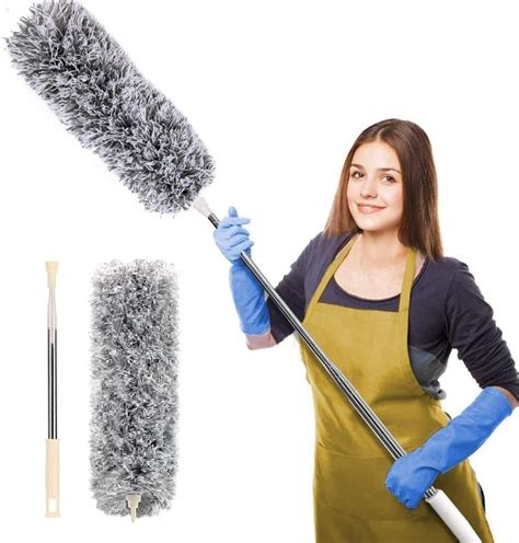 Microfiber Feather Duster For Cleaning With Telescopic Extension Pole
