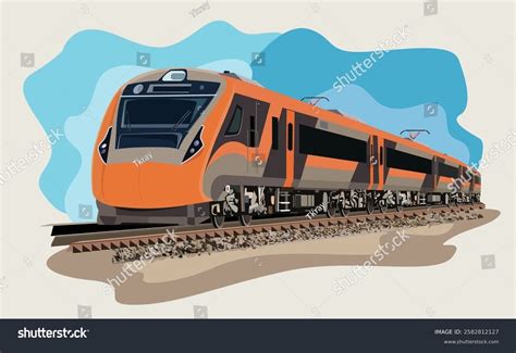 Illustration Indian Train Vector Graphics Stock Vector Royalty Free