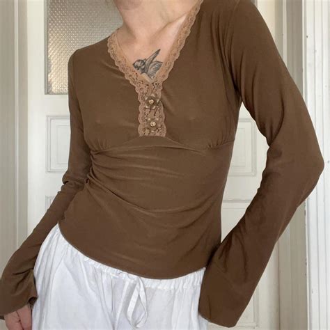Vintage 90s Long Sleeve Top Size S M Material Is Depop