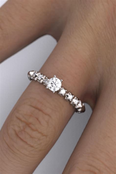 Customizable Italian Made 032 Carat Diamond Engagement Ring In 18k