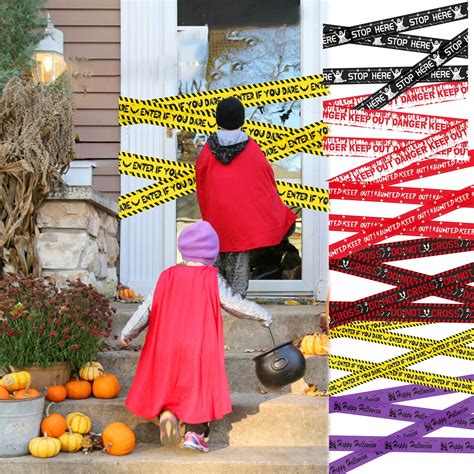 Yyuenw Halloween Tape Door Decorationshalloween Isolation Warnings