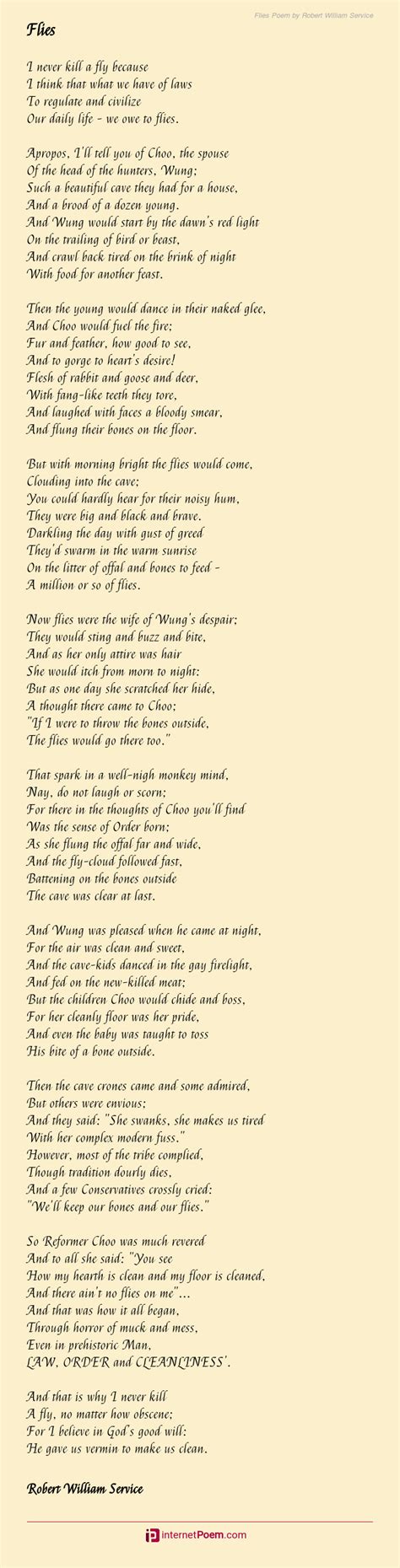 Flies Poem By Robert William Service Flies Poem By Robert William Service