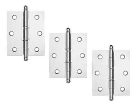 Kit 3 Dobradiça Porta De Madeira Cromada 3 Polegadas 75cm Mercadolivre