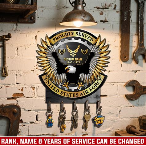 Us Air Force E 9 Air Force Command Chief Master Sergeant Metal Key Holder 14×14 Inch Proud