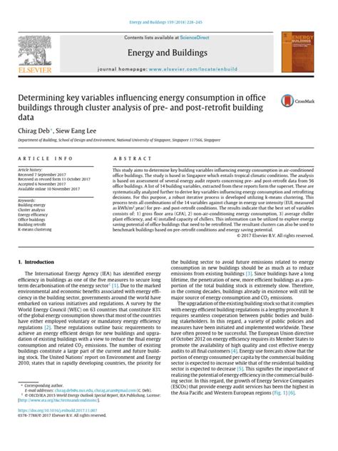 Determining Key Variables Influencing Energy Consumption In Office