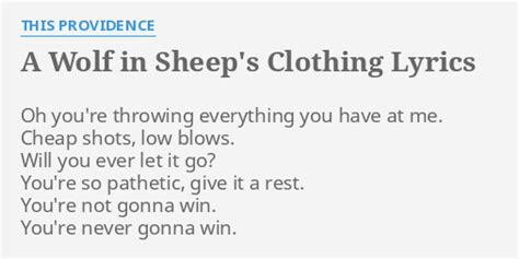 A Wolf In Sheeps Clothing Lyrics By This Providence Oh Youre