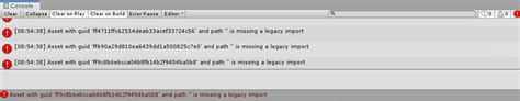 Asset With Guid And Path Is Missing A Legacy Import Error Questions
