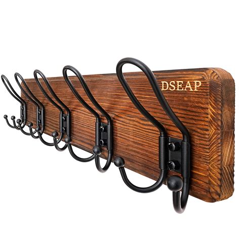 Dseap Coat Rack Wall Mounted Heavy Duty Farmhouse Rustic