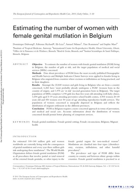 Pdf Female Genital Mutilation In Europe