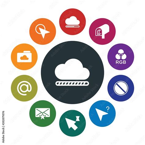 Cloud And Networking Cursors Design Email Infographic Colorful Fill