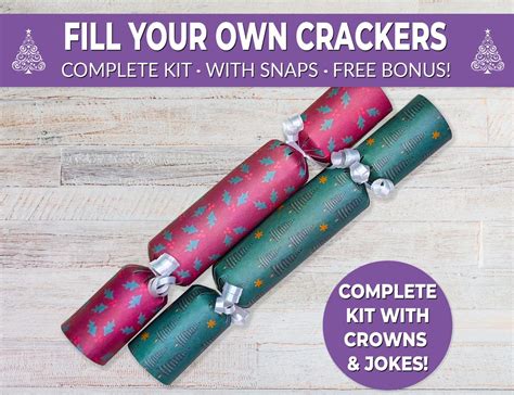 6 Eco Friendly Christmas Crackers W Snaps Fill Your Own Diy Christmas