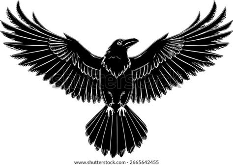 Flying Raven Drawing
