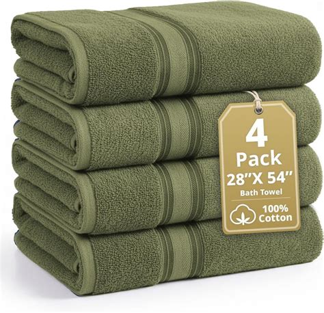 Lane Linen 100 Cotton 4 Pack Bath Towels 28x54 Zero