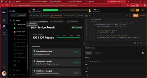 codingjourney dsa takeuforward heaps algorithms aditya bakshi