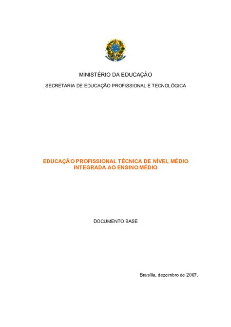 Pdf MinistÉrio Da EducaÇÃo Secretaria De EducaÇÃo Profissional E TecnolÓgica EducaÇÃo