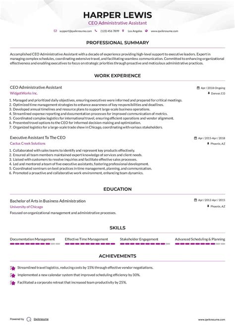 Executive Assistant Sample