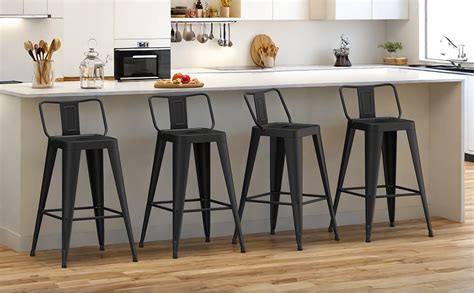 Homvinax 30 Inch Metal Bar Stools Set Of 4 Counter Height