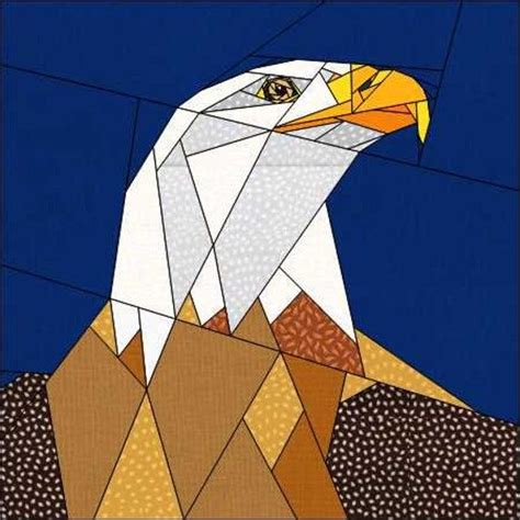 The Bald Eagle Foundation Paper Pieced Pattern Fpp Quilt Block Etsy