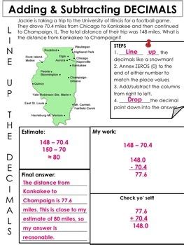 Decimal Notes Decimal Operations Add Subtract Multiply Divide Decimals Notes