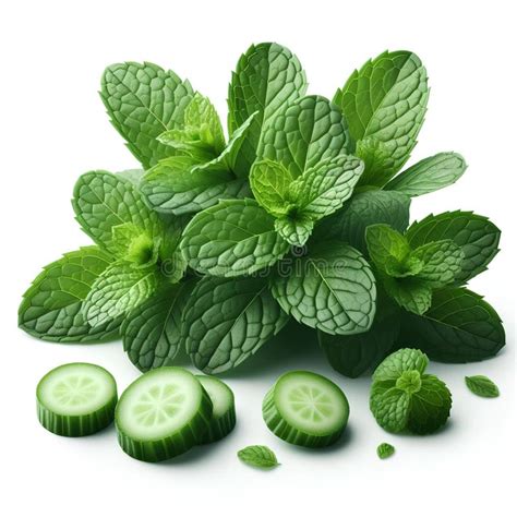 Fresh Mint Herb Leaves On White Background Stock Illustration Illustration Of Love Herb