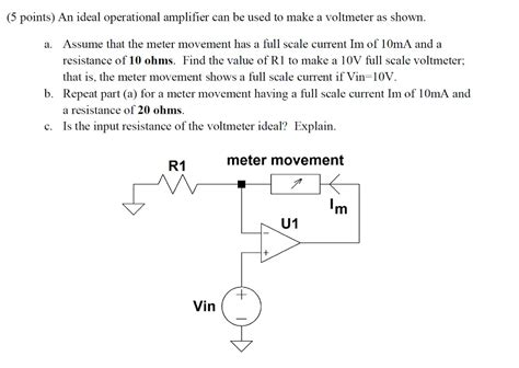 Solved 5 Points An Ideal Operational Amplifier Can Be Used