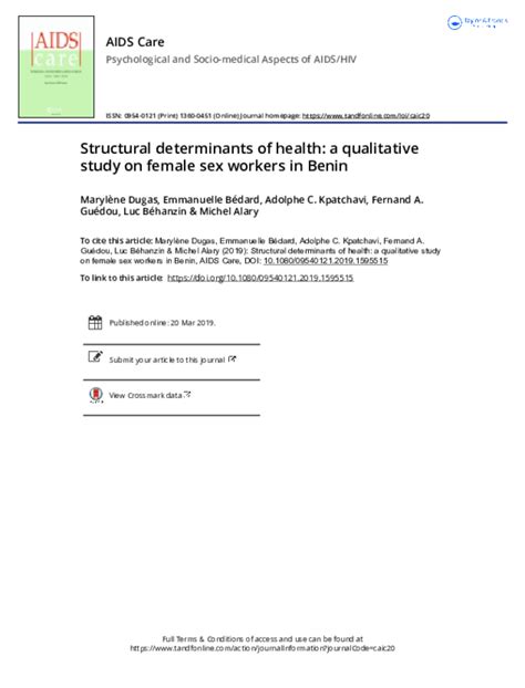 Pdf Structural Determinants Of Health A Qualitative Study On Female