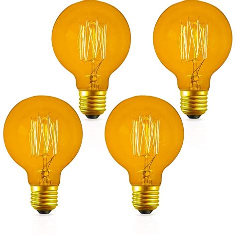 4 Pack Of Dimmable G80 Vintage Edison Light Bulbs 360 Degree Beam
