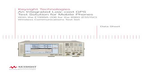 Pdf Keysight Technologies An Integrated Low Cost Gps Test