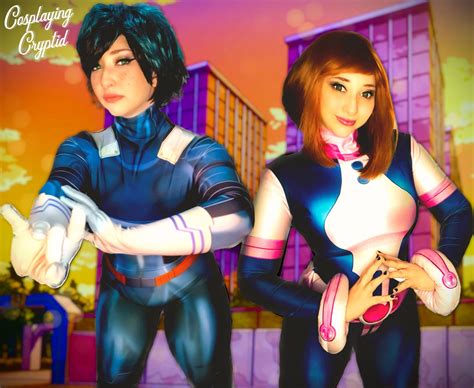 Deku And Ochako In Front Of Ua