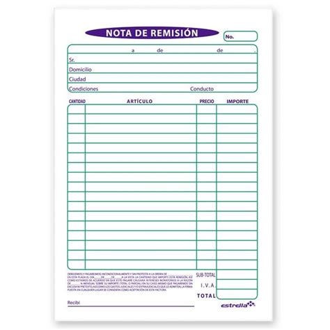 Nota Remision Para Imprimir