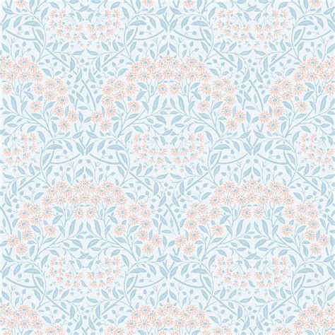 Vintage Daisy Wallpaper In Soft Blue And Peach I Love Wallpaper