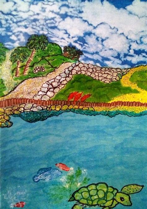 playful turtle mixed media by christine mulgrew fine art america