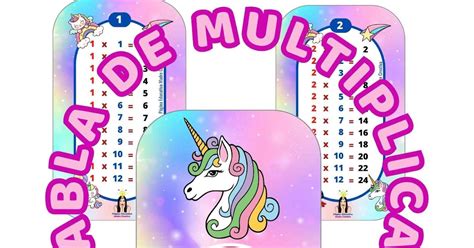PÁgina Educativa Madre Creativa Tablas De Multiplicar Del Unicornio 1