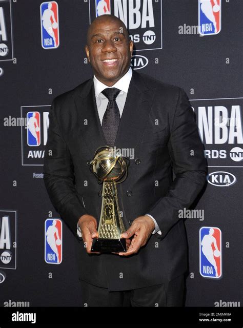 Magic Johnson Poses In The Press Room With The Lifetime Achievement