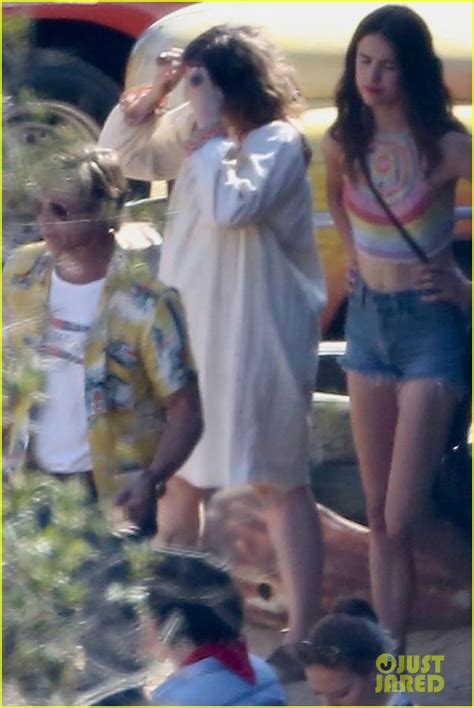 Brad Pitt Hangs Out On Set With Lena Dunham And Margaret Qualley Photo