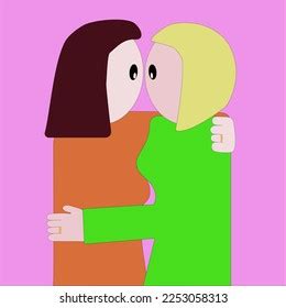 Two People Same Sex Embrace Each Stock Vector Royalty Free 2253058313 Shutterstock