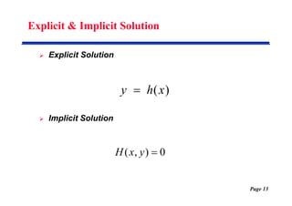 First Order Differential Equations PPT