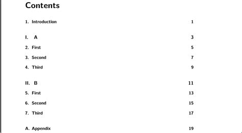 Table Of Contents Space Between Parts And Indices In Koma Script In The Toc Tex Latex