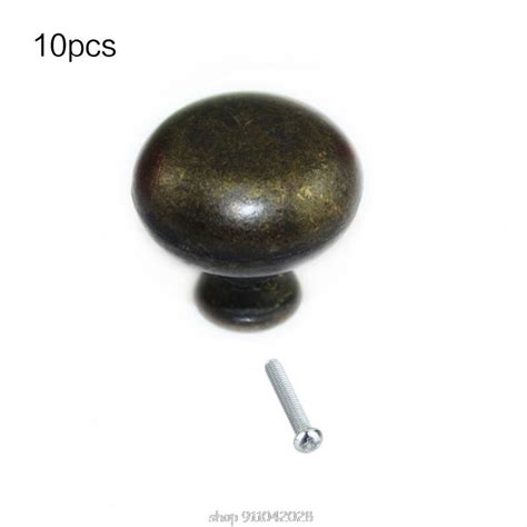 Door Knobs Set Of 10 Drawer Buttons Vintage Brass Vicedeal