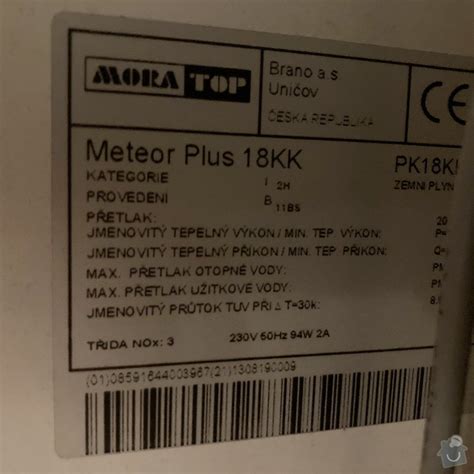 Závada na plynovém kotli - MORA TOP Meteor Plus 18KK (Praha) • Servis ...