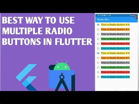 Flutter Radio Button Radio Button In Flutter Custom Radio Buttons Flutter YouTube