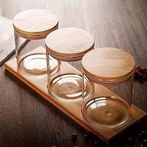 250 Ml Glass Jar Wooden Cap For Food Storage At ₹ 150piece In Kalyan