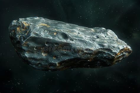Digital Artwork Of Small Asteroid Floating In Space With