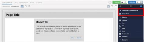 Simple Modal Component Backendless Marketplace