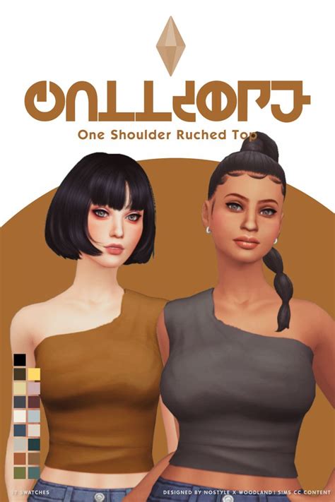Calliope One Shoudler Ruched Top ɴᴏ Sᴛʏʟᴇ X ᴡ ᴏ ᴏ ᴅ ʟ ᴀ ɴ ᴅ Sims 4