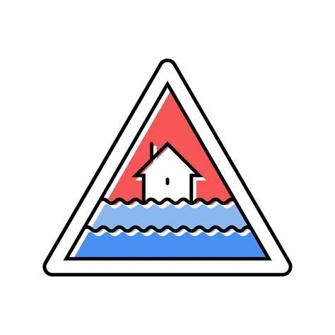 Emergency Flood Warning Color Icon Illustration 52848879 Vector Art At
