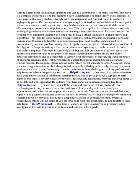 term paper on minimum spanning tree pdf graph theory theoretical computer science