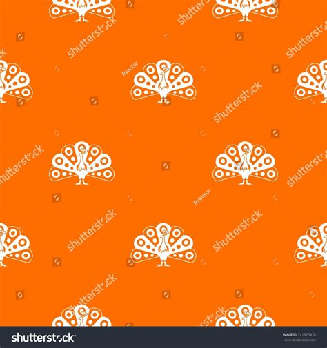 Peacock Flowing Tail Pattern Repeat Seamless Stock Vector Royalty Free