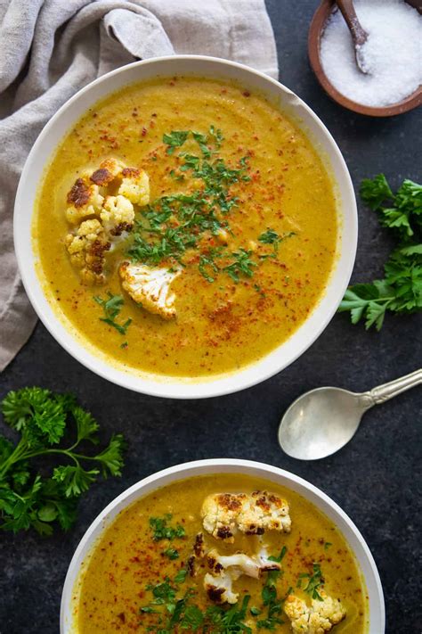 Roasted Curried Cauliflower Soup